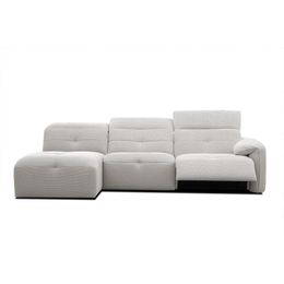 ECKSOFA TRENTO 4-Sitzer mit 1 Relaxfunktion, ecru