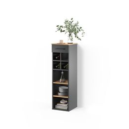WEINREGAL Regusa Goldkraft Eiche/Anthrazit 30 x 106 cm