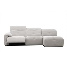 ECKSOFA TRENTO 4-Sitzer mit 1 Relaxfunktion, ecru