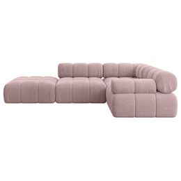 ECKSOFA modulares Sofa Felto-L1 - 285x190x70 cm Rosa Cord