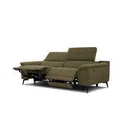 RELAXSOFA FIERO 3-Sitzer mit 2 Relaxfunktionen, olivgr&uuml;n
