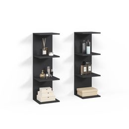 WANDREGAL Vesuvio Schwarz 30 x 95 cm 2er Set