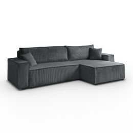 ECKSOFA Gepolstertes CARLO XL Cord mit Schlaffunktion und Bettkasten, Poso 34