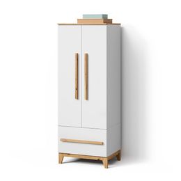 KINDERKLEIDERSCHRANK Mailo Wei&szlig;/Artisan 70 x 186.8 cm mit 4 Schubladen