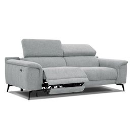 RELAXSOFA FIERO 3-Sitzer mit 1 Relaxfunktion, silberfarben