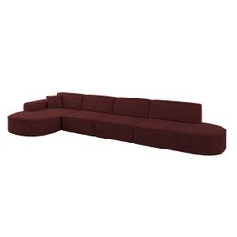 ECKSOFA Ottomane Links MARI-L3 - 413x171x79 cm Bordeaux Velours