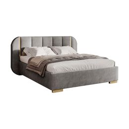 BETT AMARA GOLD 140x200 gepolstert mit Stauraum und Lattenrost, Royal Velvet 251