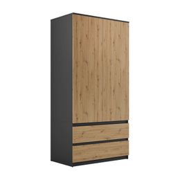 SCHRANK HANA SS-90 Artisan Eiche / Anthrazit