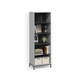 B&Uuml;CHERREGAL Aterno Grau mit 5 F&auml;chern