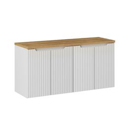 WASCHTISCHUNTERSCHRANK 120cm Riva Wei&szlig; und Holz