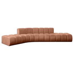 ECKSOFA modulares Sofa Solven-L1 - 380x174x70 cm Apricot
