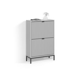 SCHUHKIPPER Aterno Grau 60 x 92 cm mit 2 Klappschubladen