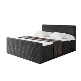 BOXBETT mit Matratze H4 und Lattenrost - TOLO-Z-v1 - 140x200 Cord - Schwarz