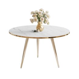 COUCHTISCH SOLEIL GOLD Wei&szlig; Marmor, 70cm