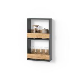 WEINGLASREGAL Regusa Goldkraft Eiche/Anthrazit 40 x 72 cm