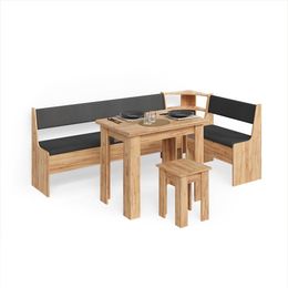 ECKBANKGRUPPE Tiberio Goldkraft Eiche 210 x 120 cm mit Tisch