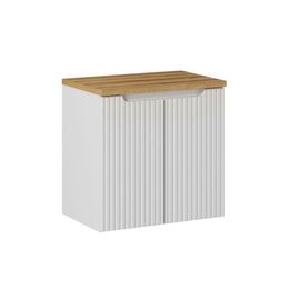 WASCHTISCHUNTERSCHRANK 60cm Riva Wei&szlig; und Holz