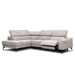 ECKSOFA LARS 5-Sitzer, 1 Relax, verstellbare Kopfst&uuml;tzen, beige
