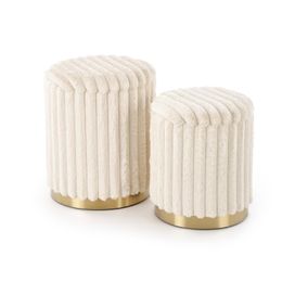 POUF-SET der gepolsterten AUREA Creme