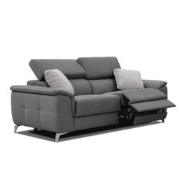 SOFA PLAUEN 3-Sitzer mit 2 Relaxfunktionen, dunkelgrau