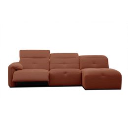 ECKSOFA TRENTO 4-Sitzer mit 1 Relaxfunktion, dunkelorange