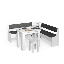ECKBANKGRUPPE Tiberio Wei&szlig; 210 x 210 cm mit Tisch