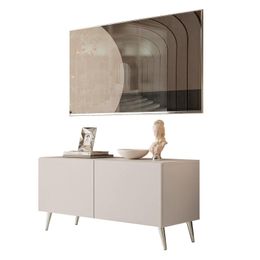 TV-LOWBOARD COLGANTE 100 cm Kaschmir auf Chrom Beinen
