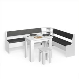 ECKBANKGRUPPE Tiberio Wei&szlig; 210 x 180 cm mit Tisch