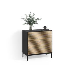 KOMMODE Aterno Goldkraft Eiche/Anthrazit 80 x 81.2 cm 2 Schubladen