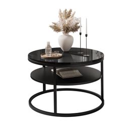 COUCHTISCH CIRI SLIM mit Regal Hochglanz