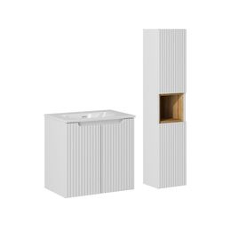 BADM&Ouml;BEL 60cm Riva 2er-Set Wei&szlig;
