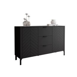 SIDEBOARD mit Schubladen LUMI, Schwarz