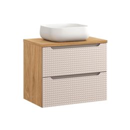 WASCHTISCH 70cm Mallory Beige und Holz