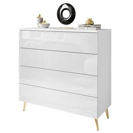 KOMMODE AURA PUSH OPEN mit Schubladen Beinfarbe &ndash; Gold