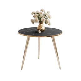COUCHTISCH SOLEIL GOLD Schwarz Marmor, 50cm