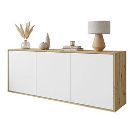 KOMMODE SANAYI H&auml;ngend Eiche Artisan/Matte Wei&szlig;