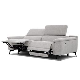RELAXSOFA FIERO 3-Sitzer mit 2 Relaxfunktionen, hellgrau