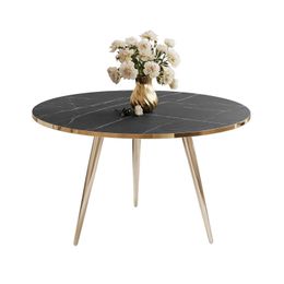 COUCHTISCH SOLEIL GOLD Schwarz Marmor, 70cm