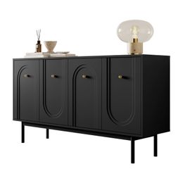 SIDEBOARDS LIBERTY 4D auf Holzbeinen schwarz