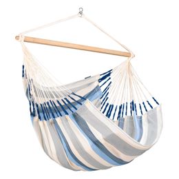 La Siesta H&auml;ngesessel Kingsize Hammock Echtholz Wei&szlig;/Blau
