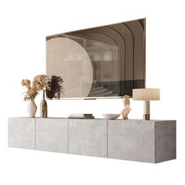 H&Auml;NGESCHRANK TV-M&ouml;bel COLGANTE BETON 200 cm mit LED Beleuchtung