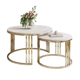 COUCHTISCH 2 in 1 LORI LEVANTO verchromt gold