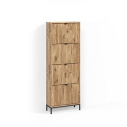 SCHUHKIPPER Aterno Viking Oak 60 x 168 cm mit 4 Klappschubladen