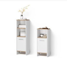 BADM&Ouml;BEL-SET Amalfi Wei&szlig;/Goldkraft Eiche 2 Teile