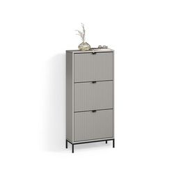 SCHUHKIPPER Aterno Grau 60 x 130 cm mit 3 Klappschubladen