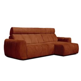 ECKSOFA KIMI 3-Sitzer, ausziehbarer Sitz, verstellbare Kopfst&uuml;tzen, rot