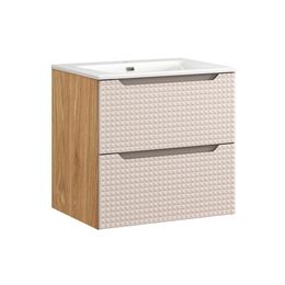 WASCHTISCH 61cm Mallory Beige und Holz