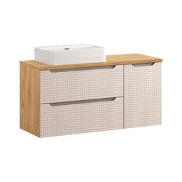 WASCHTISCH 120cm Mallory Beige und Holz