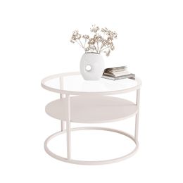 COUCHTISCH CIRI GLASS KASCHMIR mit Ablage Platte aus transparentem Glas