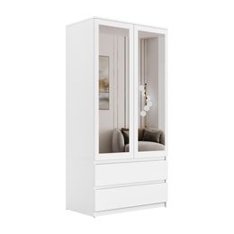 SCHRANK HANA SS-90 mit Spiegel Wei&szlig;